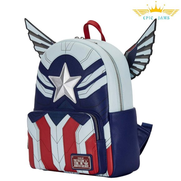 Loungefly | Bags | Loungefly Marvel Falcon Captain America Cosplay Mini ...